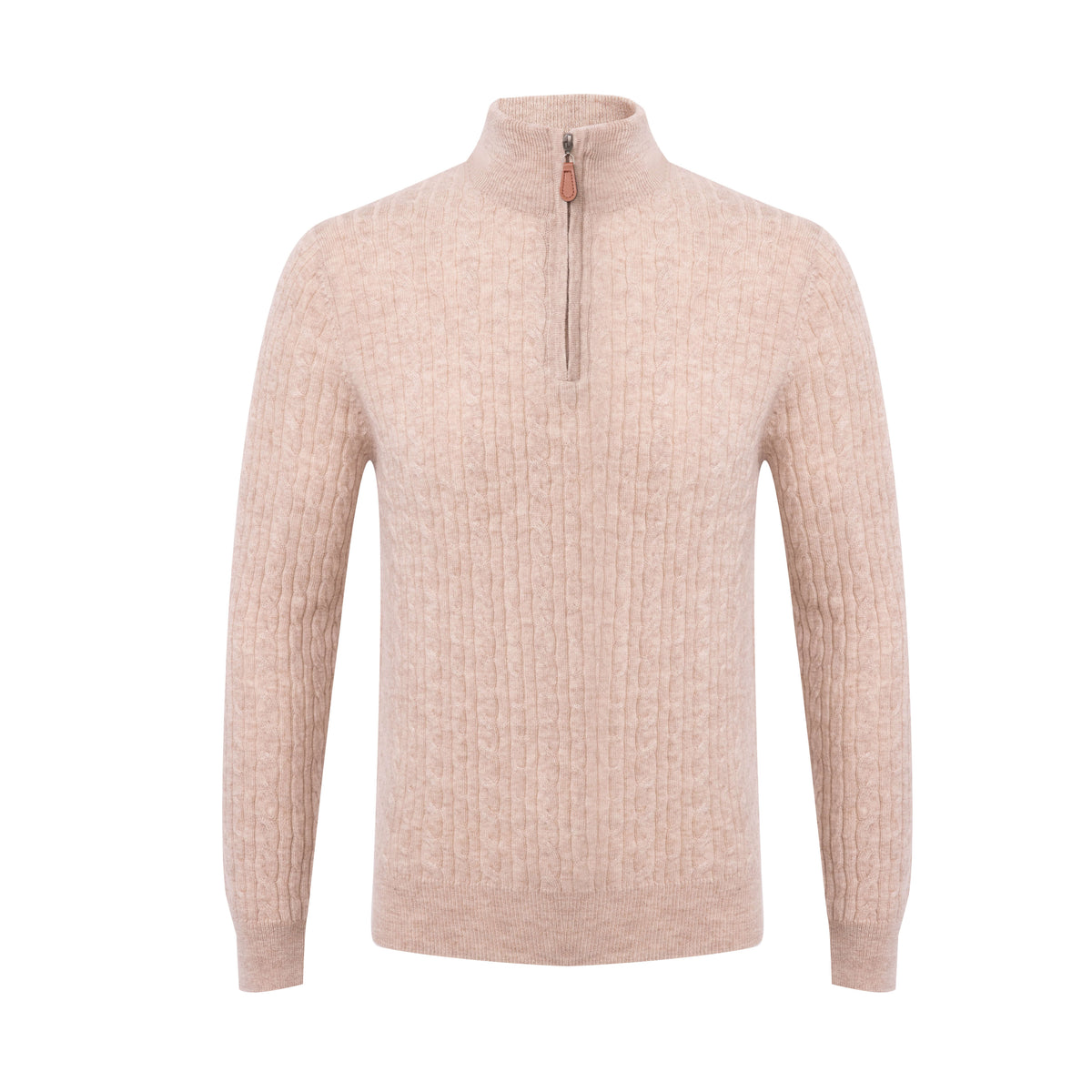 Creamy beige Cashmere Blend Half Zip Sweater – Seasonal Thread
